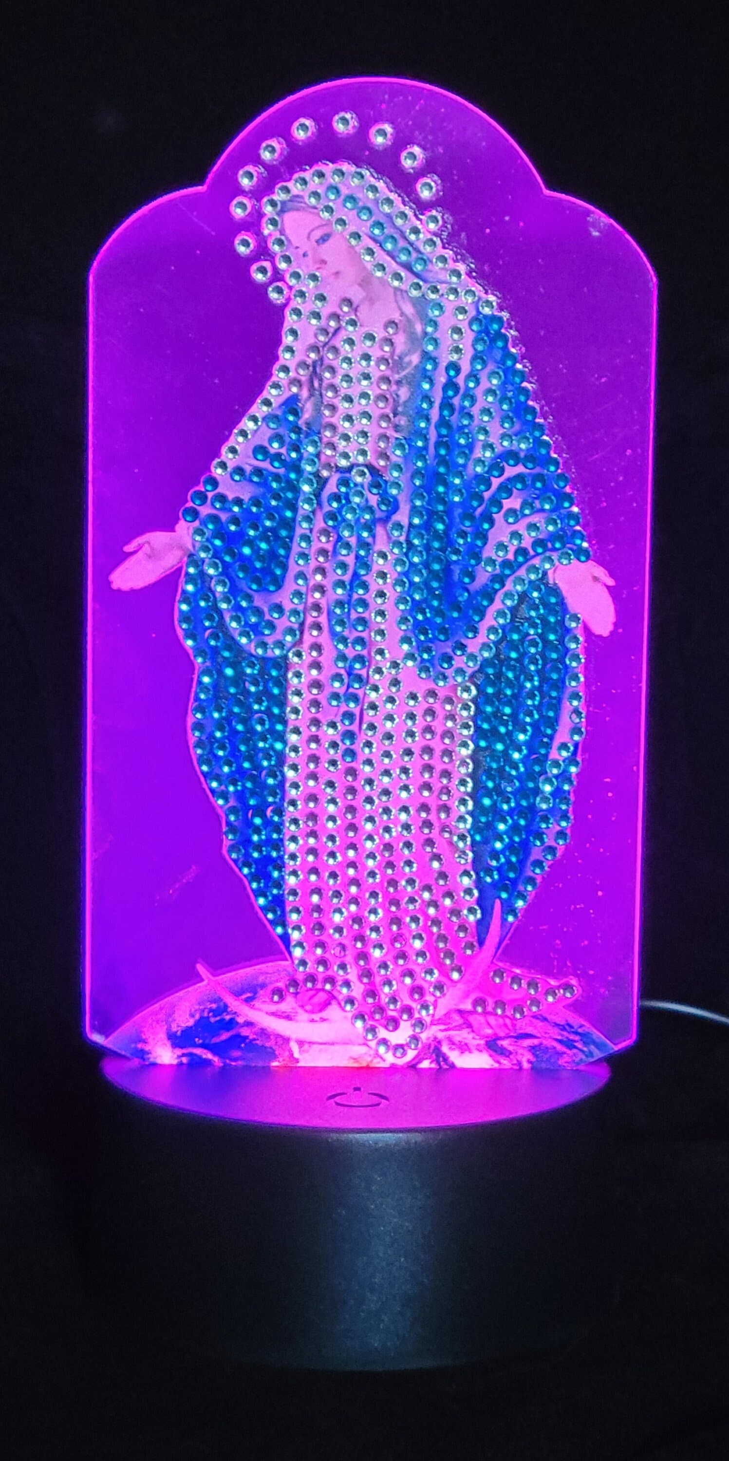 Blessed Virgin Mary Diamond Painting Lamp Nightlight Changes Colors ...