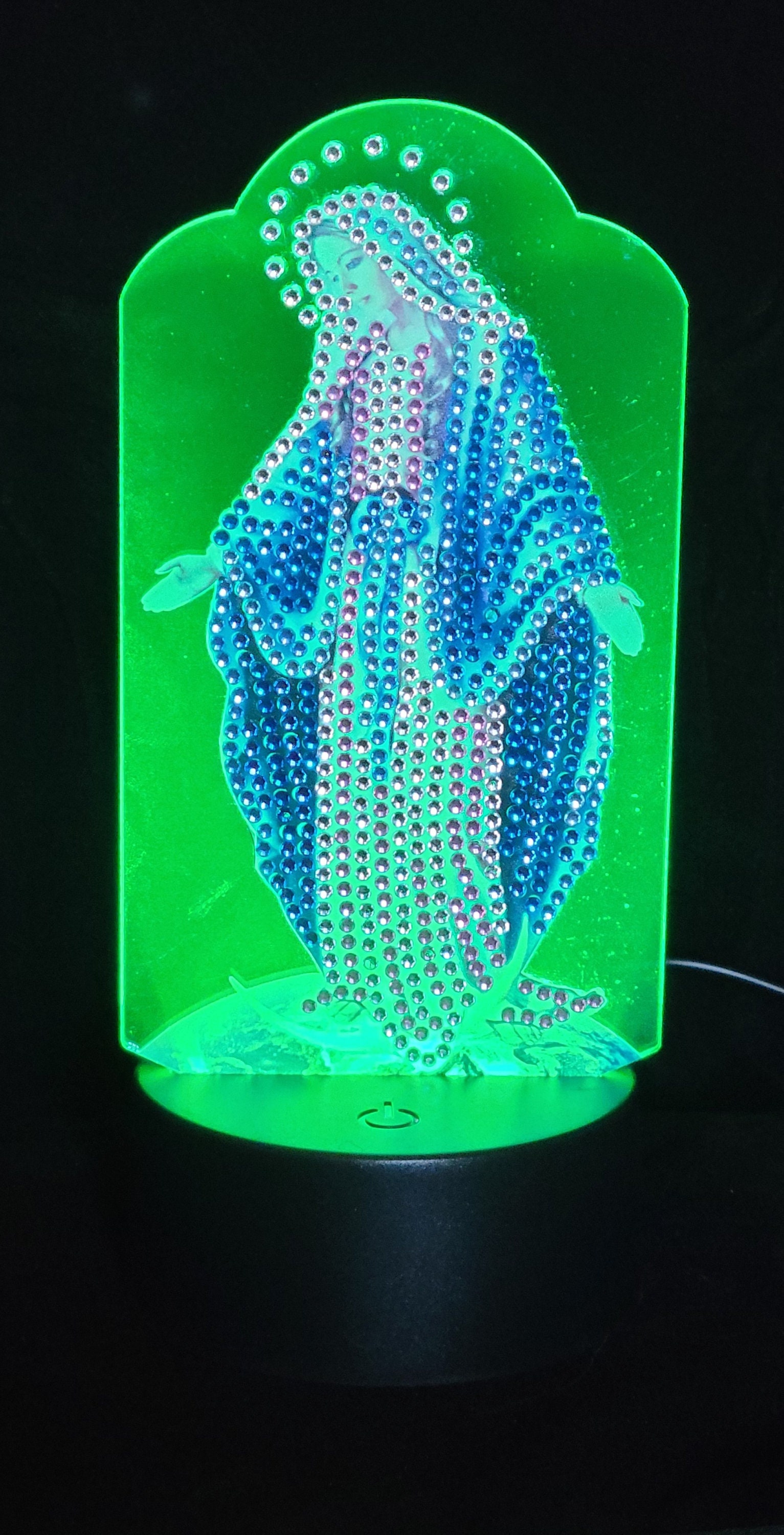 Blessed Virgin Mary Diamond Painting Lamp Nightlight Changes Colors ...