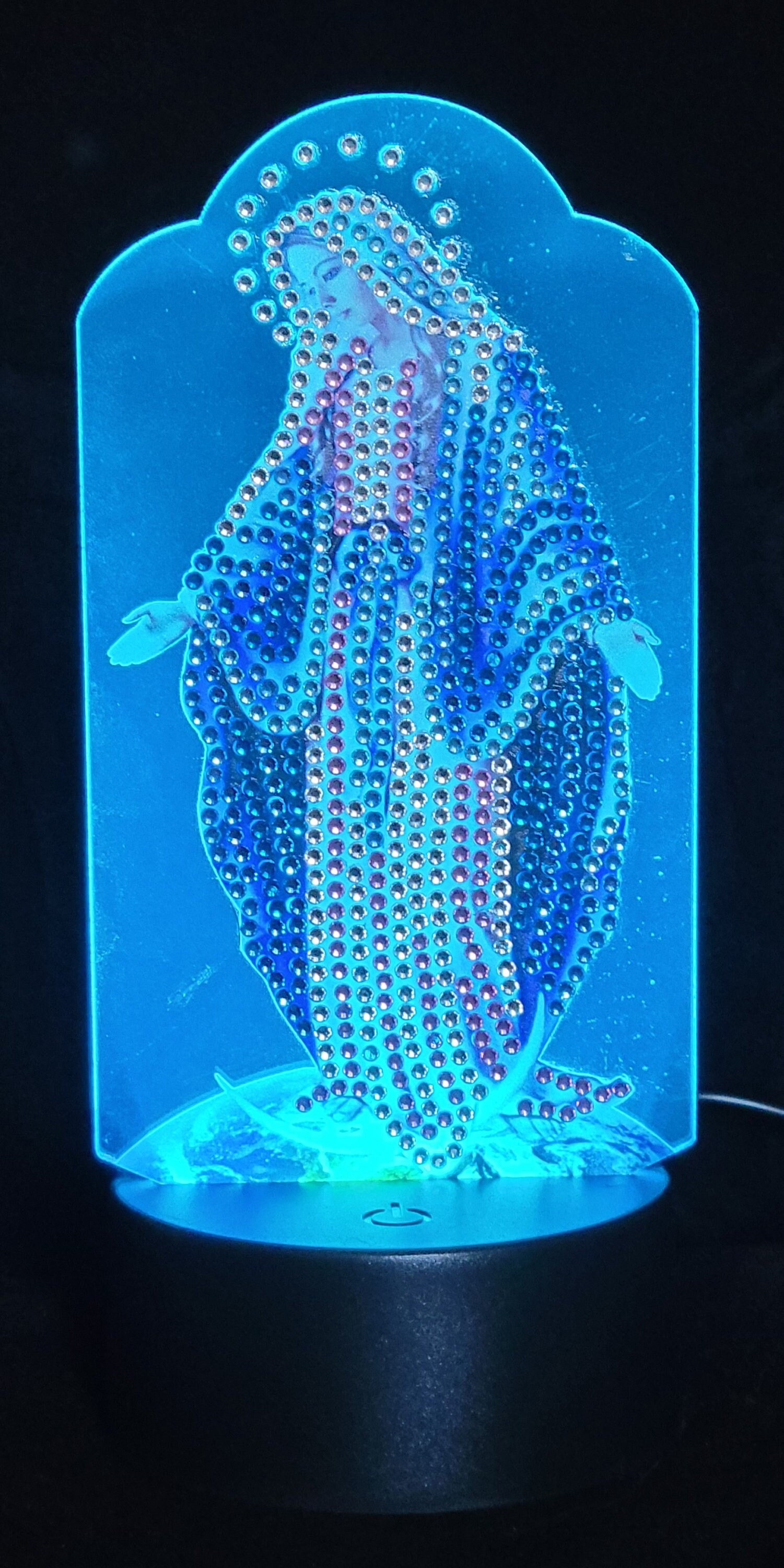 Blessed Virgin Mary Diamond Painting Lamp Nightlight Changes Colors ...