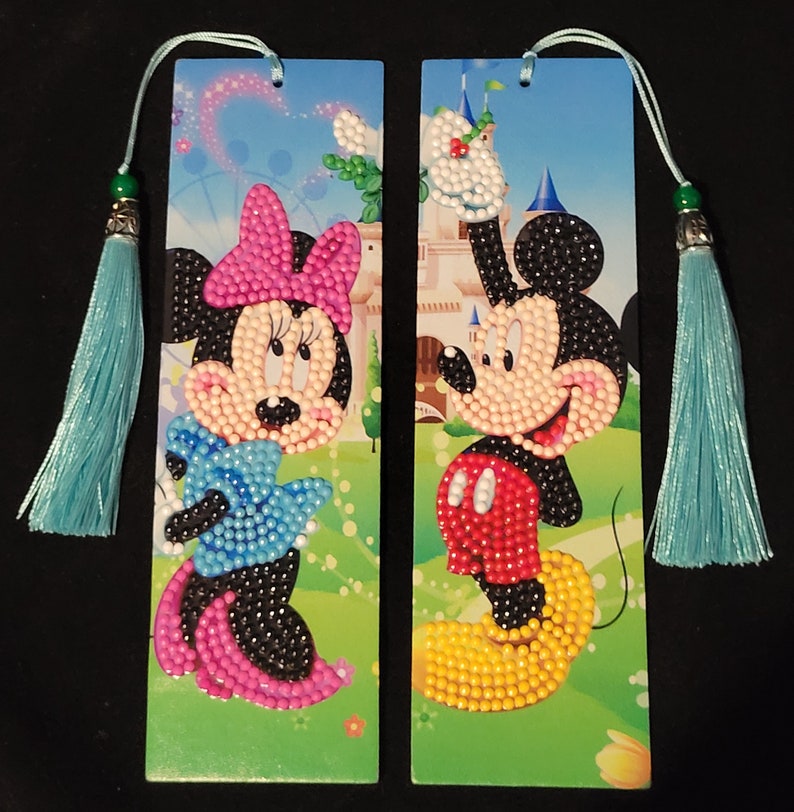 Minnie & Mickey Mouse Bookmarks set of 2 With Tassel Disney Hers and ...