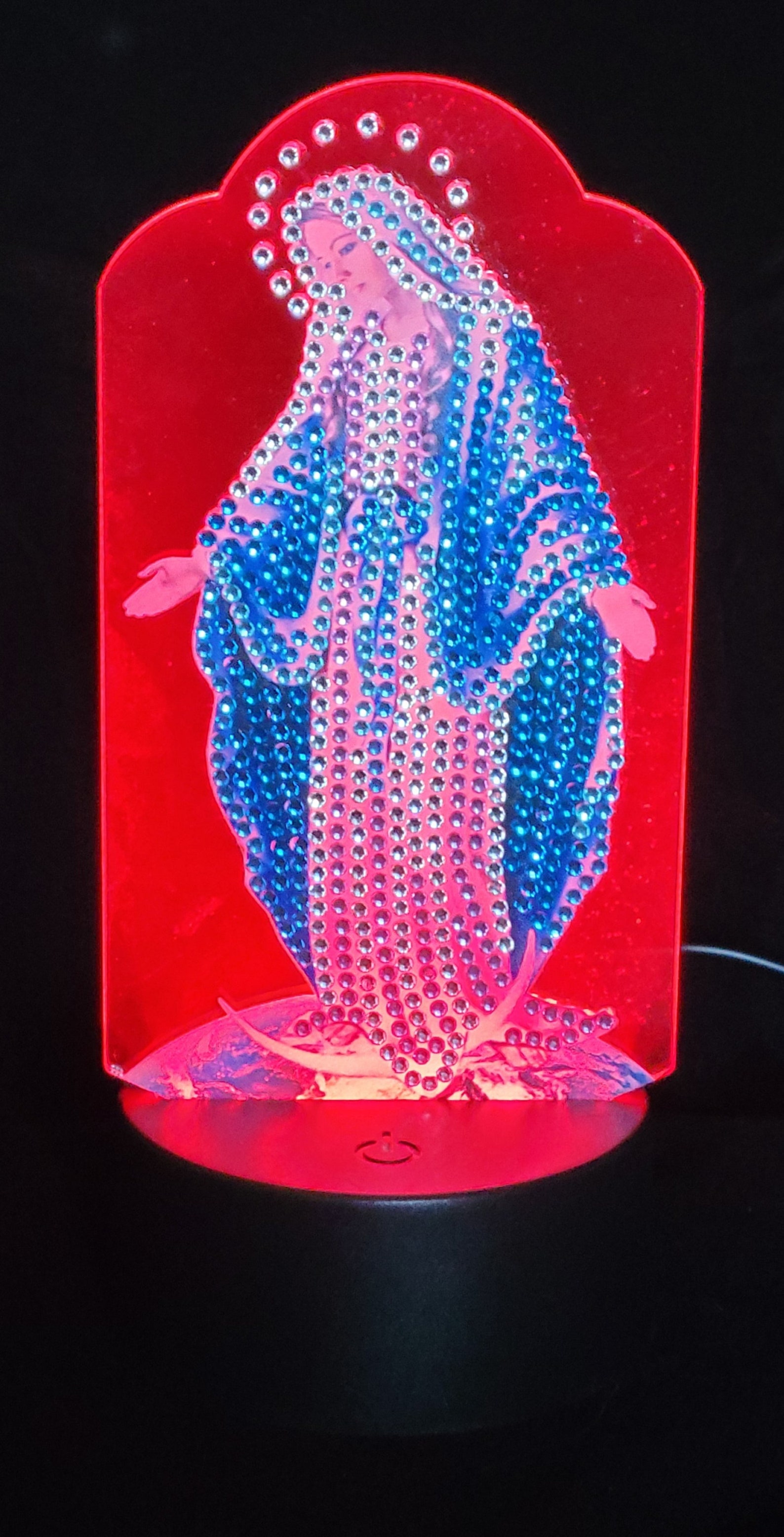 Blessed Virgin Mary Diamond Painting Lamp Nightlight Changes Colors ...