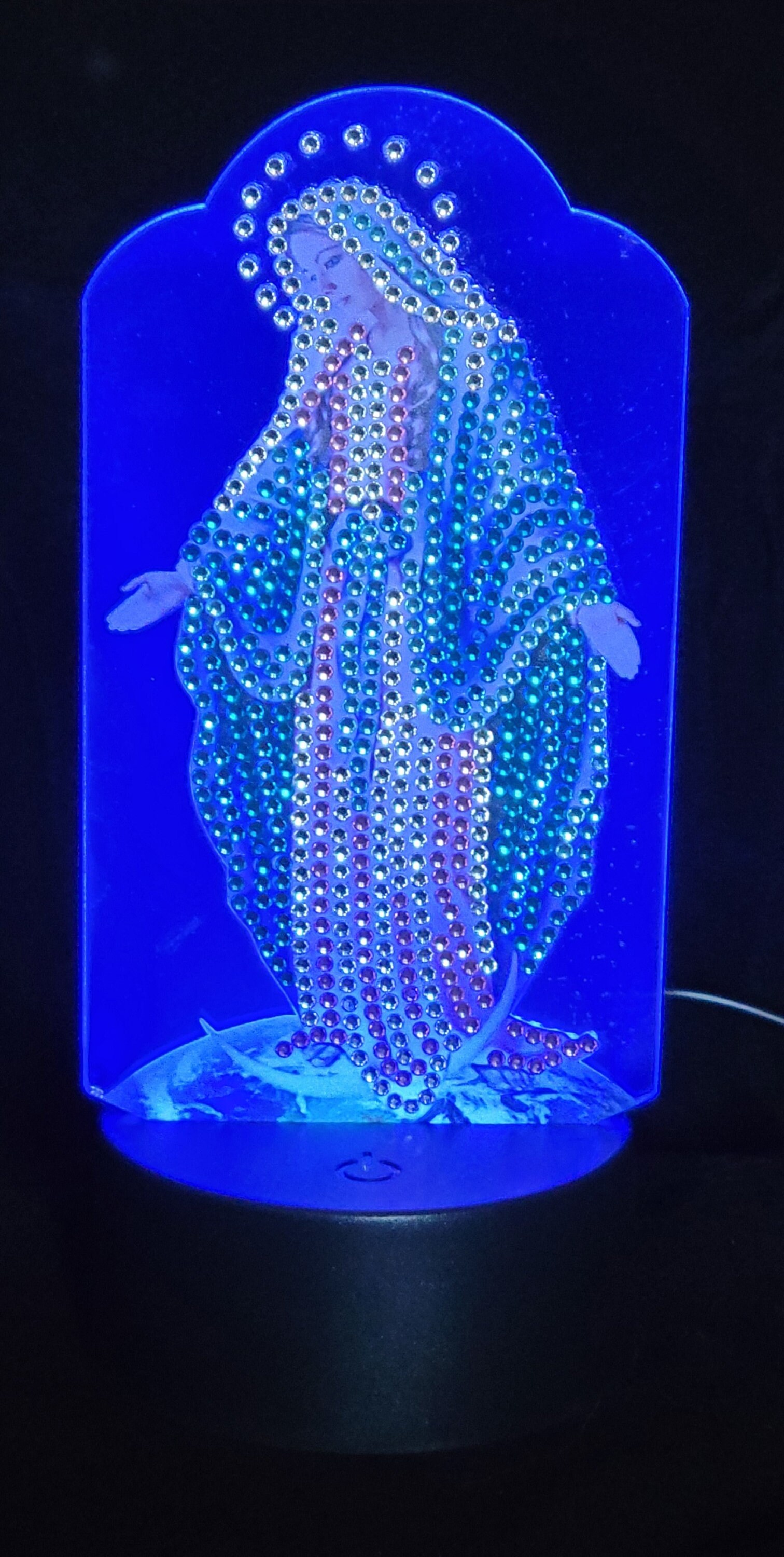 Blessed Virgin Mary Diamond Painting Lamp Nightlight Changes Colors ...
