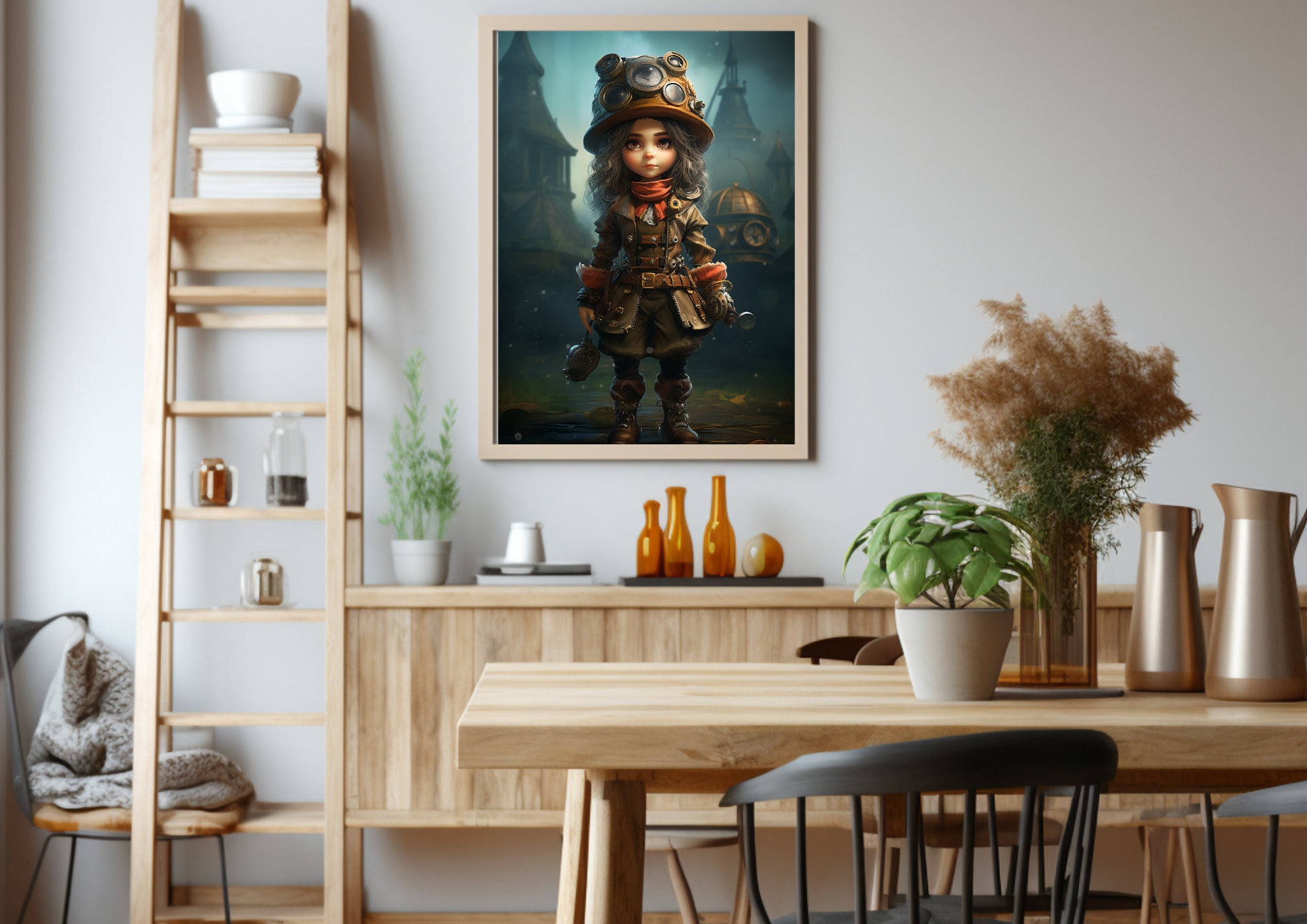 Gearsmith Grace Gnome World Whimsical Art Woodland Gnome - Etsy