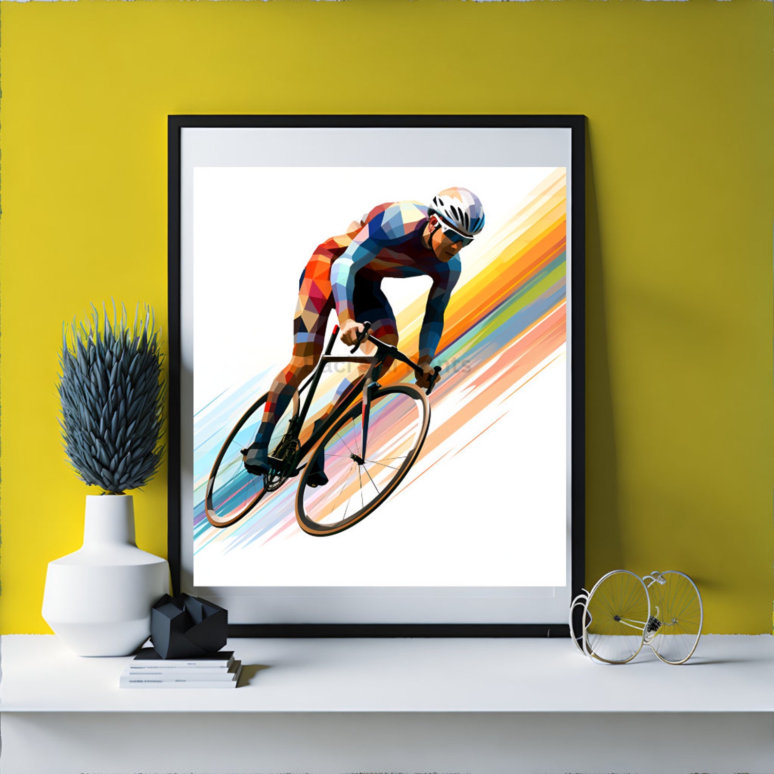 Cycling Digital Print Cyclist Abstract Digital Print - Etsy