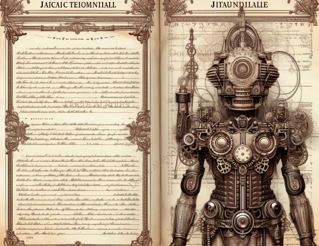 Steampunk Junk Journal Pages, Robot Journal Pages, Robot and Android ...