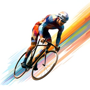Cycling Digital Print Cyclist Abstract Digital Print - Etsy