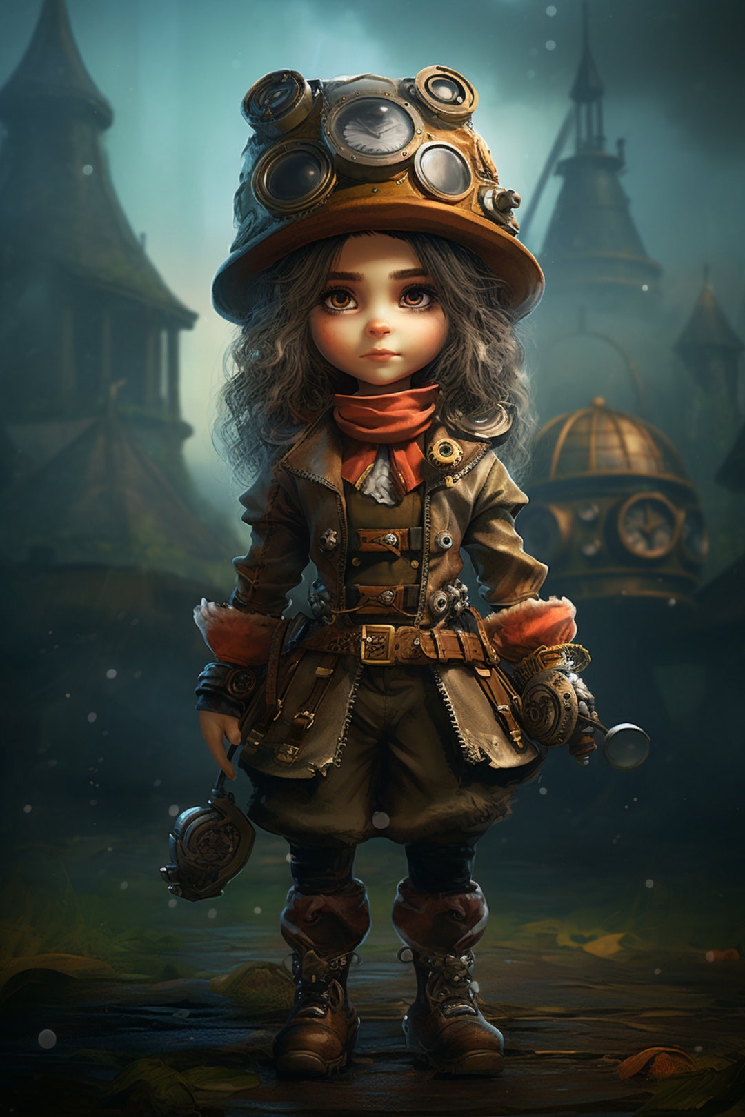 Gearsmith Grace Gnome World Whimsical Art Woodland Gnome - Etsy