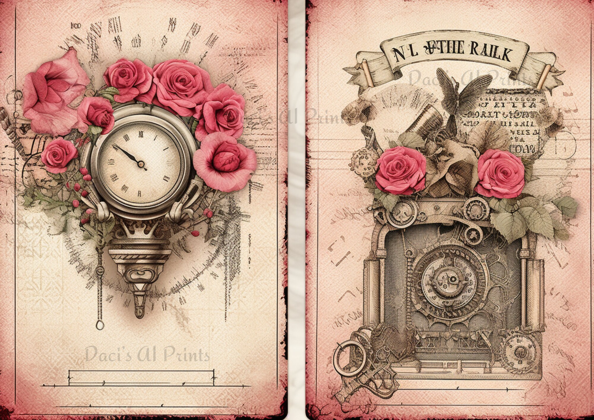 Steampunk Valentines Junk Journal Pages, Victorian Junk Journal ...