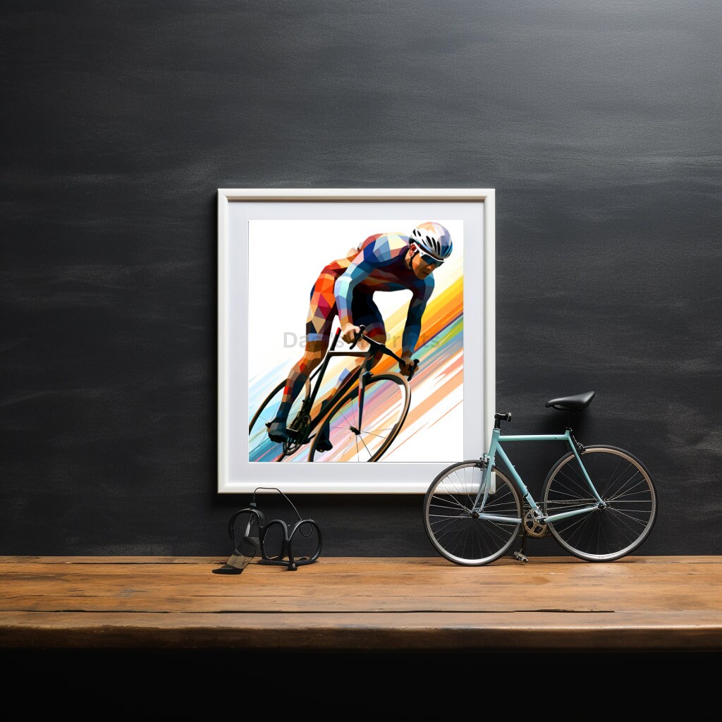 Cycling Digital Print Cyclist Abstract Digital Print - Etsy