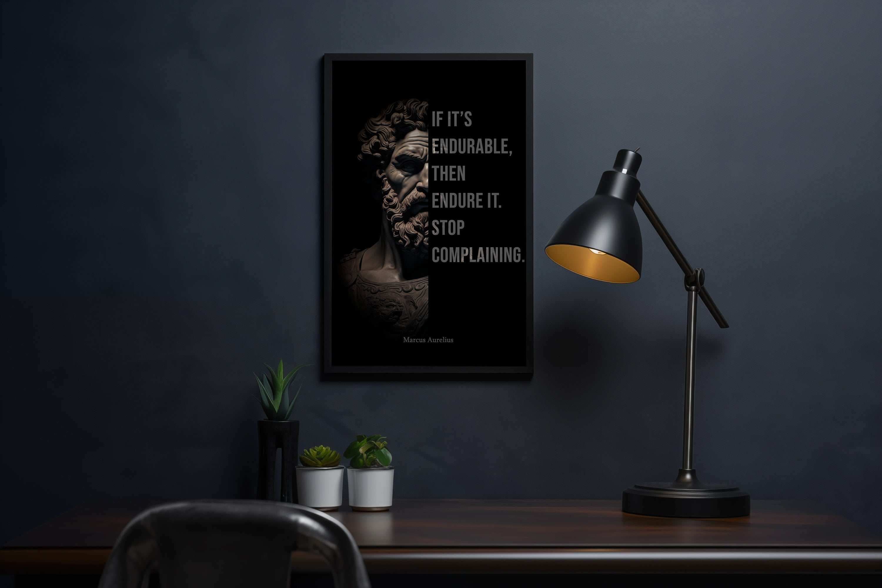 Marcus Aurelius Inspirational Stoic Quote Metal Frame Poster Giftidea ...