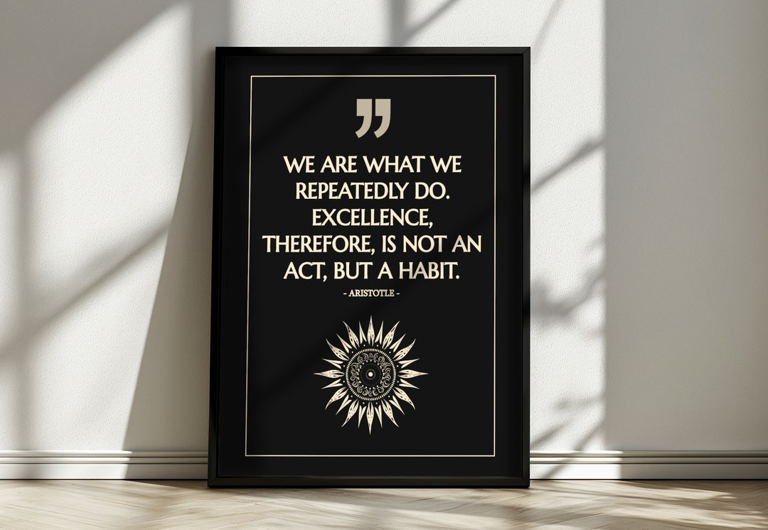 Aristotle Quote | Poster Incl. Wooden Frame | Stoic Philosophy | Gift ...