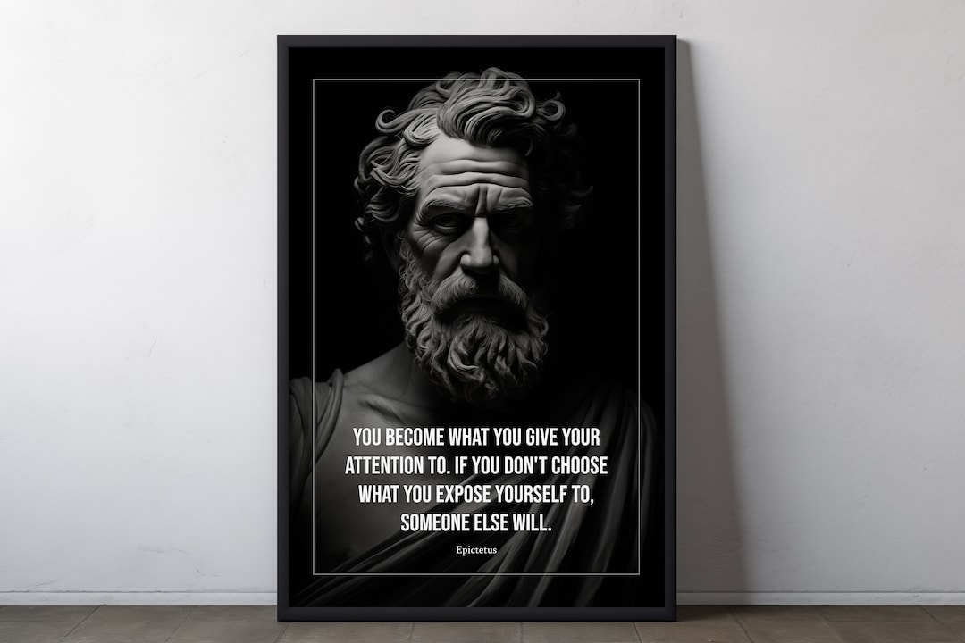 Epictetus Stoic Quote Metal Frame Poster Gift for Stoics Modern Wall ...
