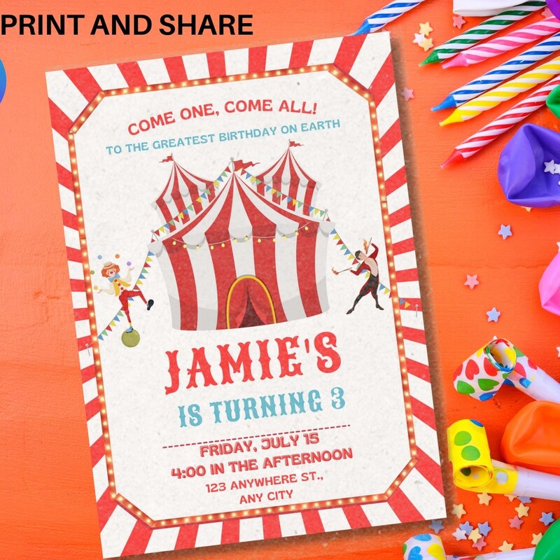 Carnival Invite - Etsy