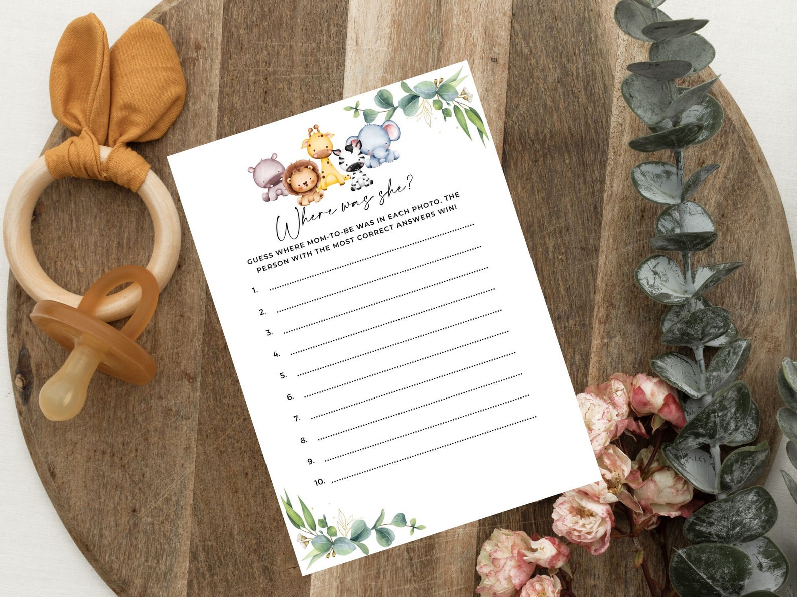 Editable Safari Baby Shower Game Bundle, Baby Shower Game Pack ...