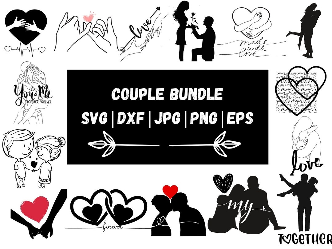 Couple SVG/ Lovers SVG/ Clipart/ Cut Files/ Cricut/ Silhouette/ Vector ...