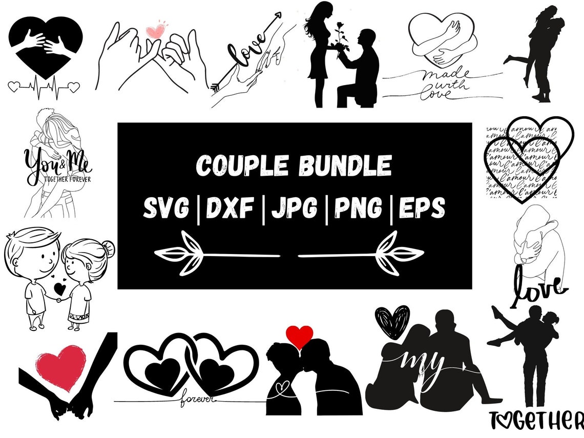 Couple SVG/ Lovers SVG/ Clipart/ Cut Files/ Cricut/ Silhouette/ Vector ...