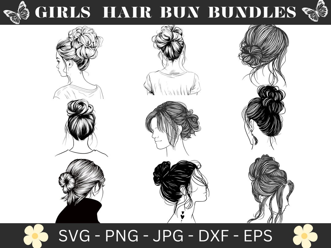 Messy Bun Svg Mom Life Svg Messy Bun Mom Svg Hair Svg Etsy