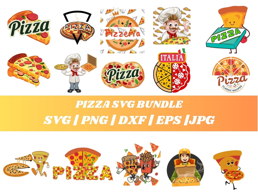 Pizza Bundle - SVG, PNG, JPG - Digital Cut File, Commercial Use ...