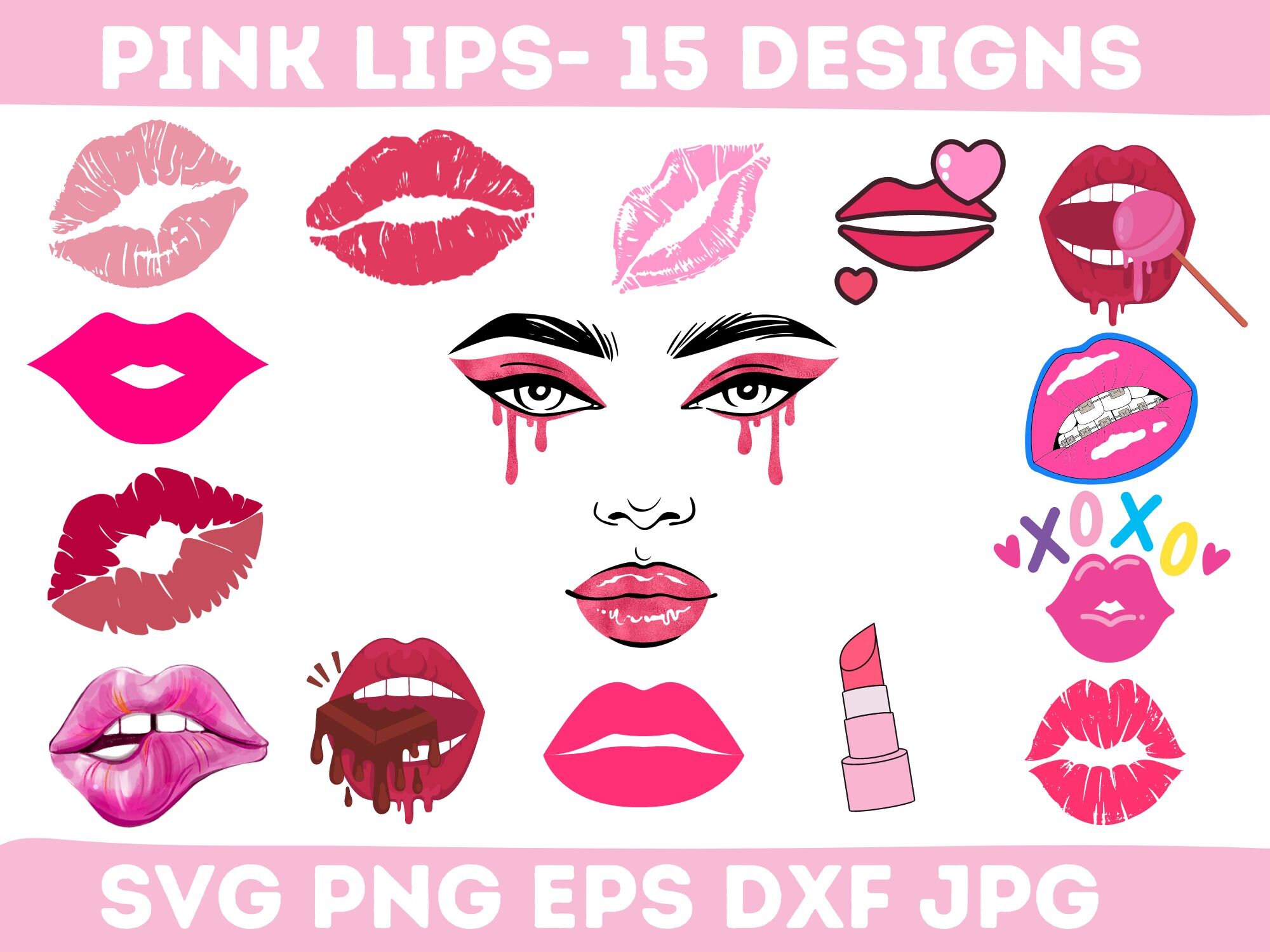Mega Lips Svg Bundle Lips Png Bundle Kiss Svg Lips Print - Etsy
