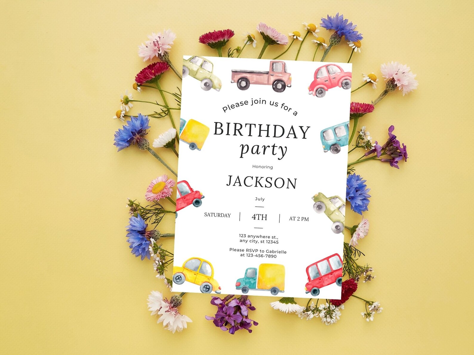 Editable Transportation Birthday Invitation Digital, Truck Car Evite ...