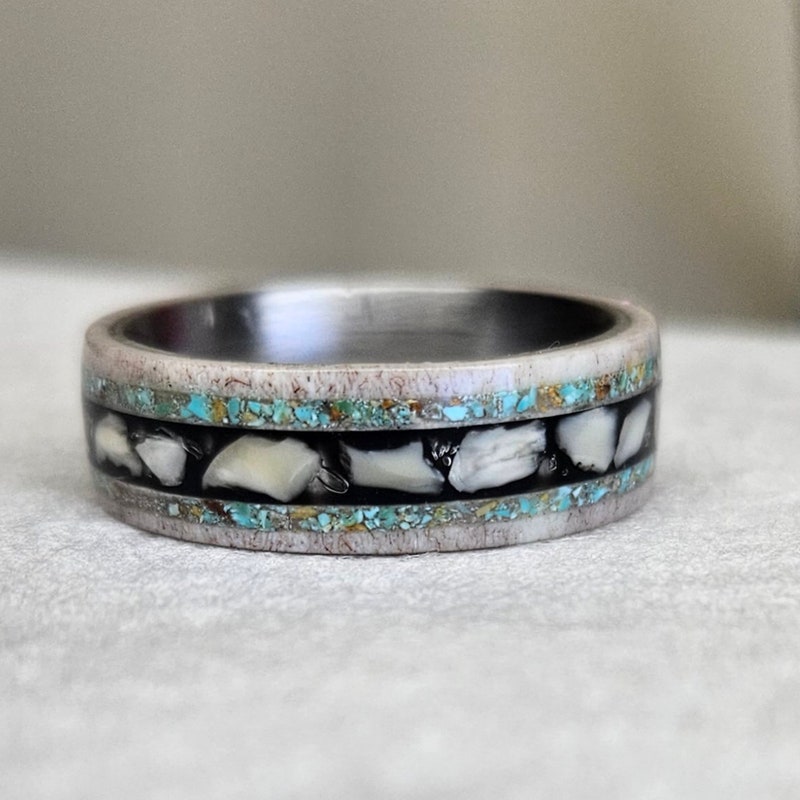 Elk Antler Ring - Etsy