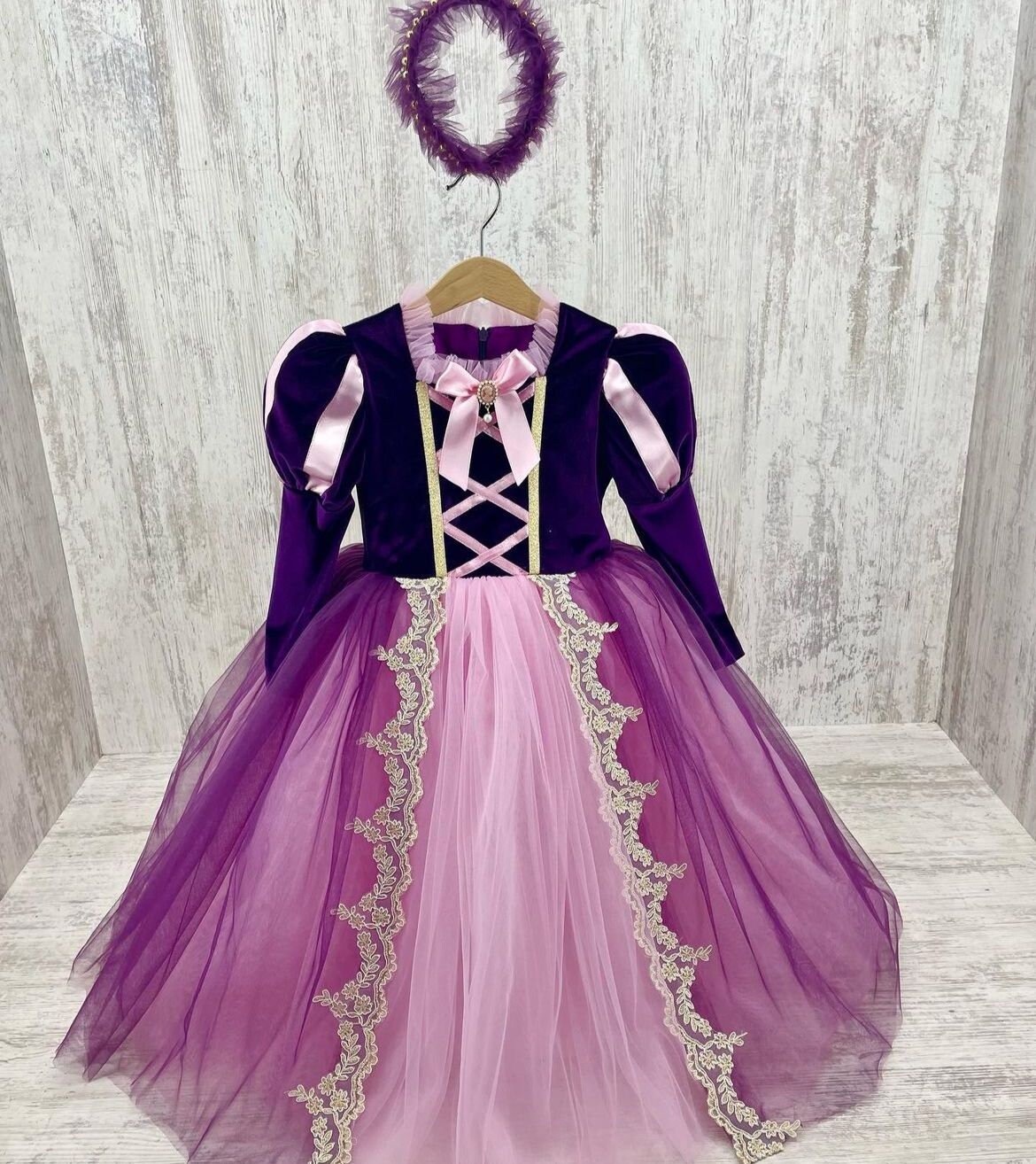Tangled Princess Rapunzel Dress, Disney Inspired Costume Girls ...