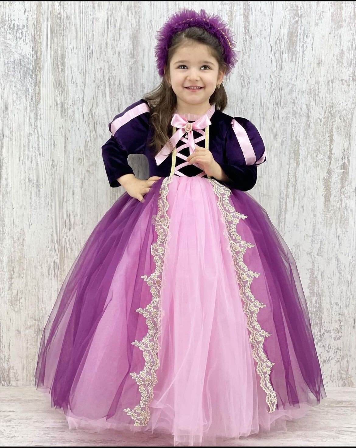Tangled Princess Rapunzel Dress, Disney Inspired Costume Girls ...