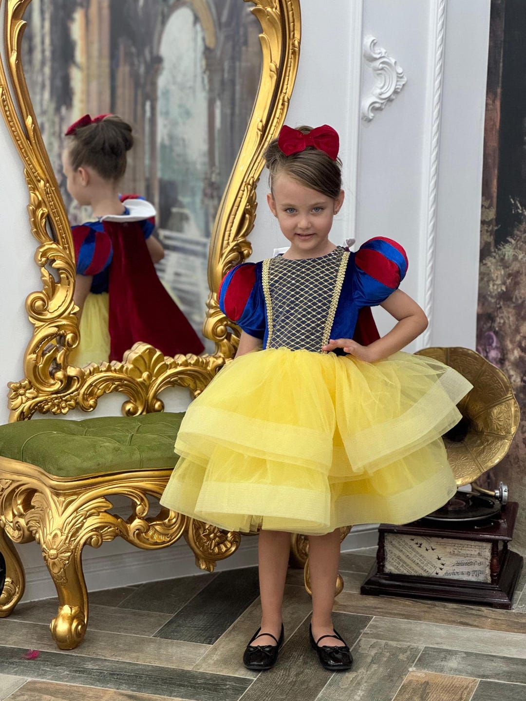 Baby Girl Snow White Costume - Halloween Dress - Blue Fluffy Frock ...