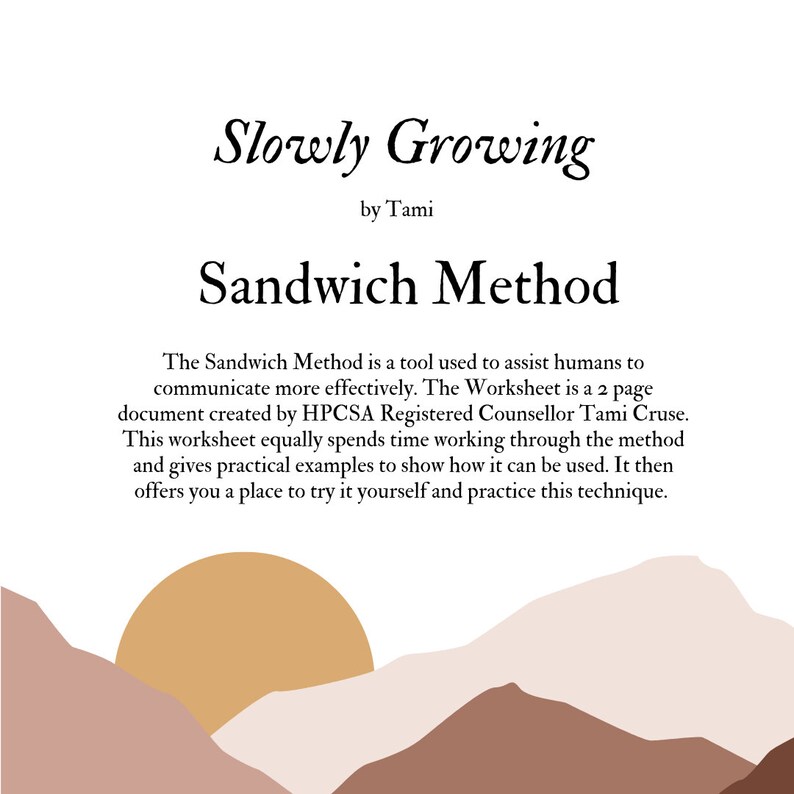 Communication Tool - the Sandwich Method - Etsy