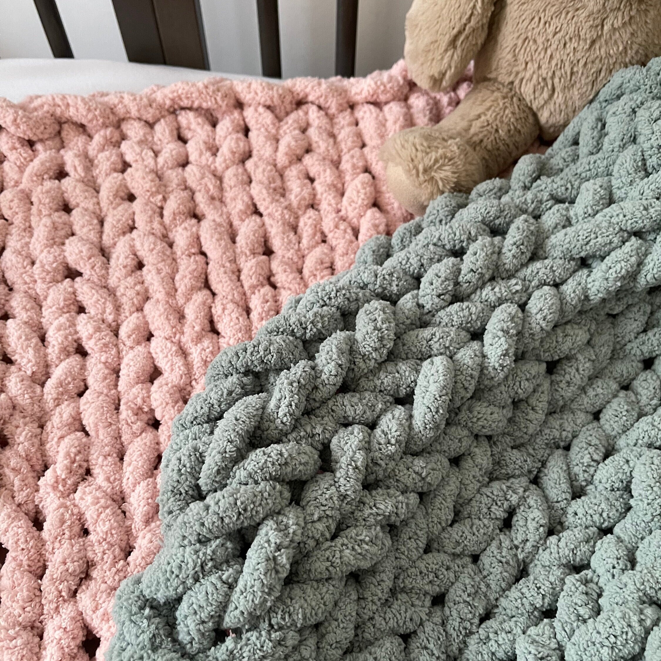 Chunky Baby Blanket, Handmade Chunky Knit Blanket, Newborn Nursery ...
