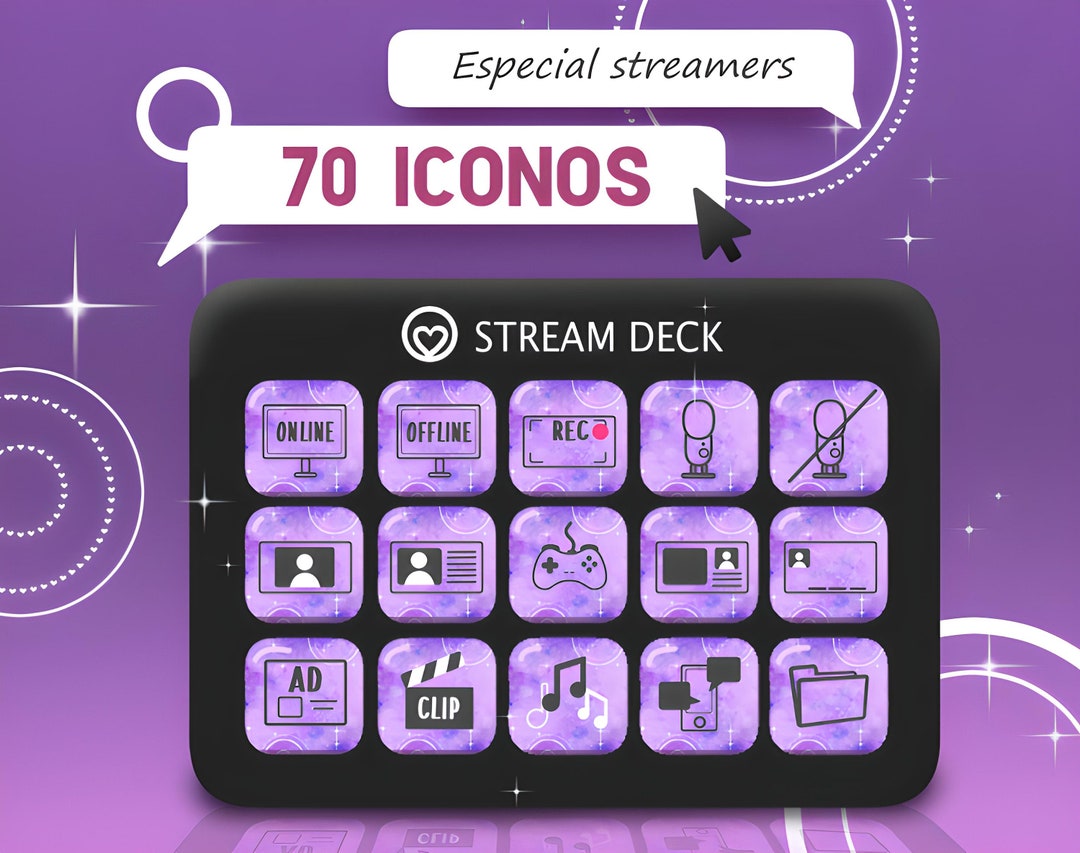 Pack 70 Galaxy Icons for Stream Deck | Streamer Control Setup | Purple ...