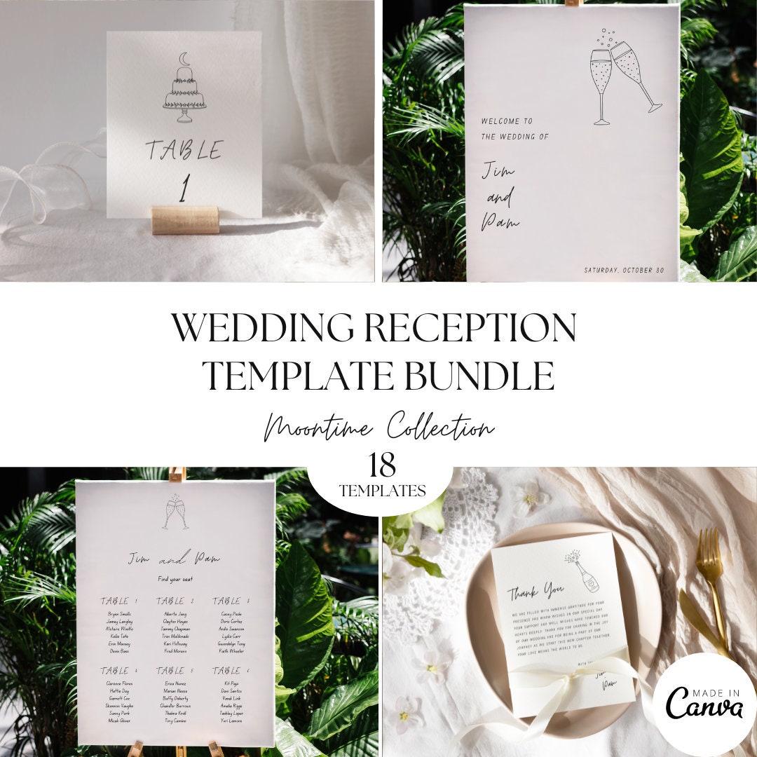 Modern Wedding Bundle Wedding Signage Template Bundle Reception Wedding ...