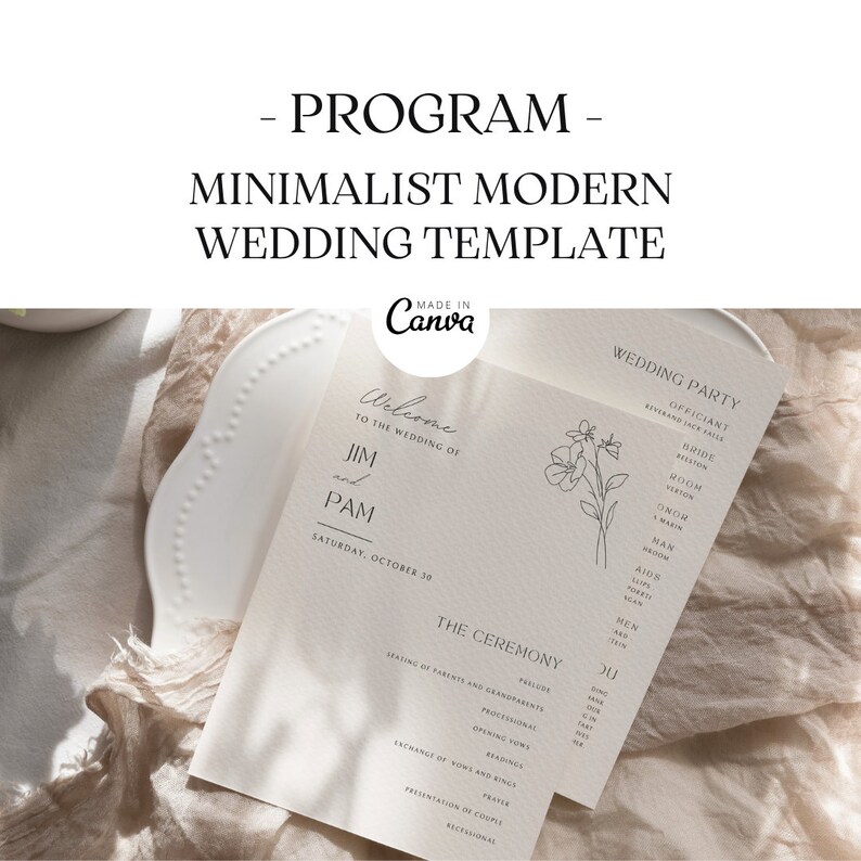 Wedding Program Template | Wedding Ceremony Program Template ...