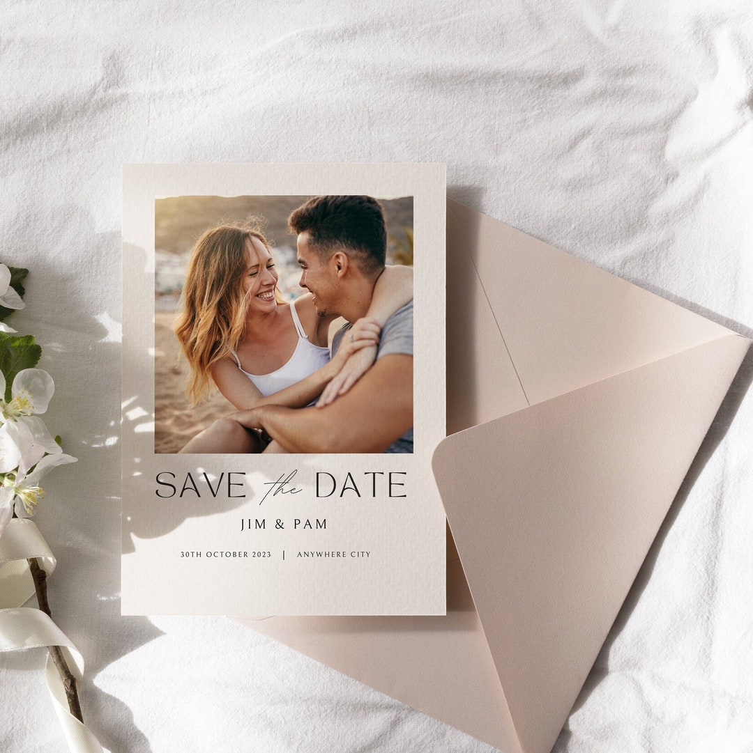 Save the Date Wedding Template | Photo Save the Date | Canva Save the Date | Canva Wedding ...
