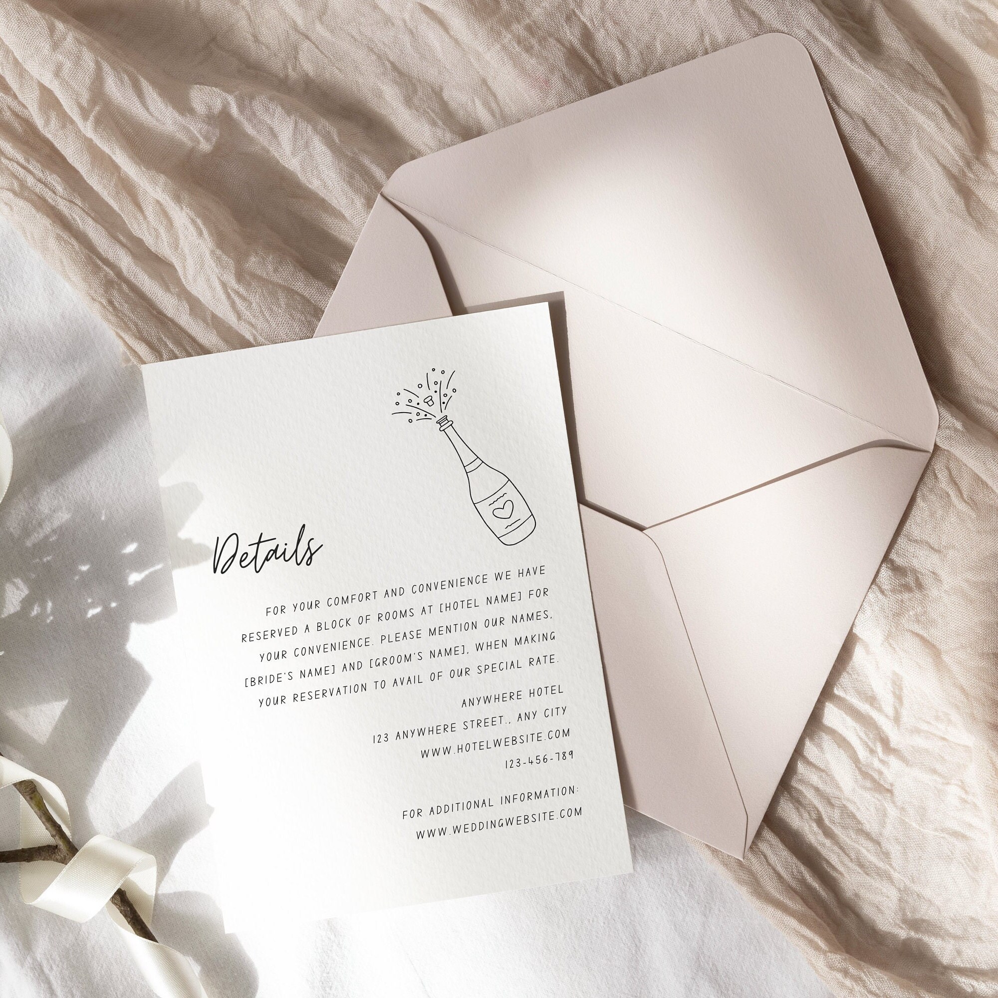 Wedding Details Card Template | Detail Cards Wedding | Modern Wedding ...