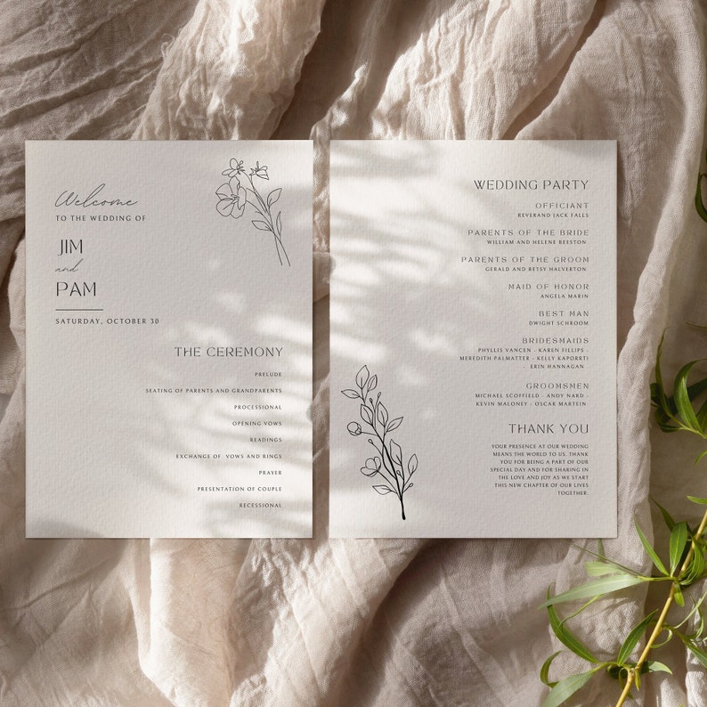 Wedding Program Template | Wedding Ceremony Program Template ...