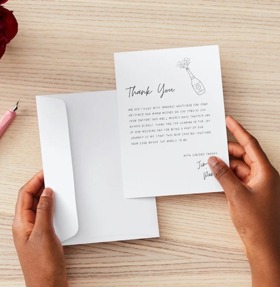 Canva Thank You Card Template Canva Modern Minimal Thank You Card Editable Thank You Handwritten ...
