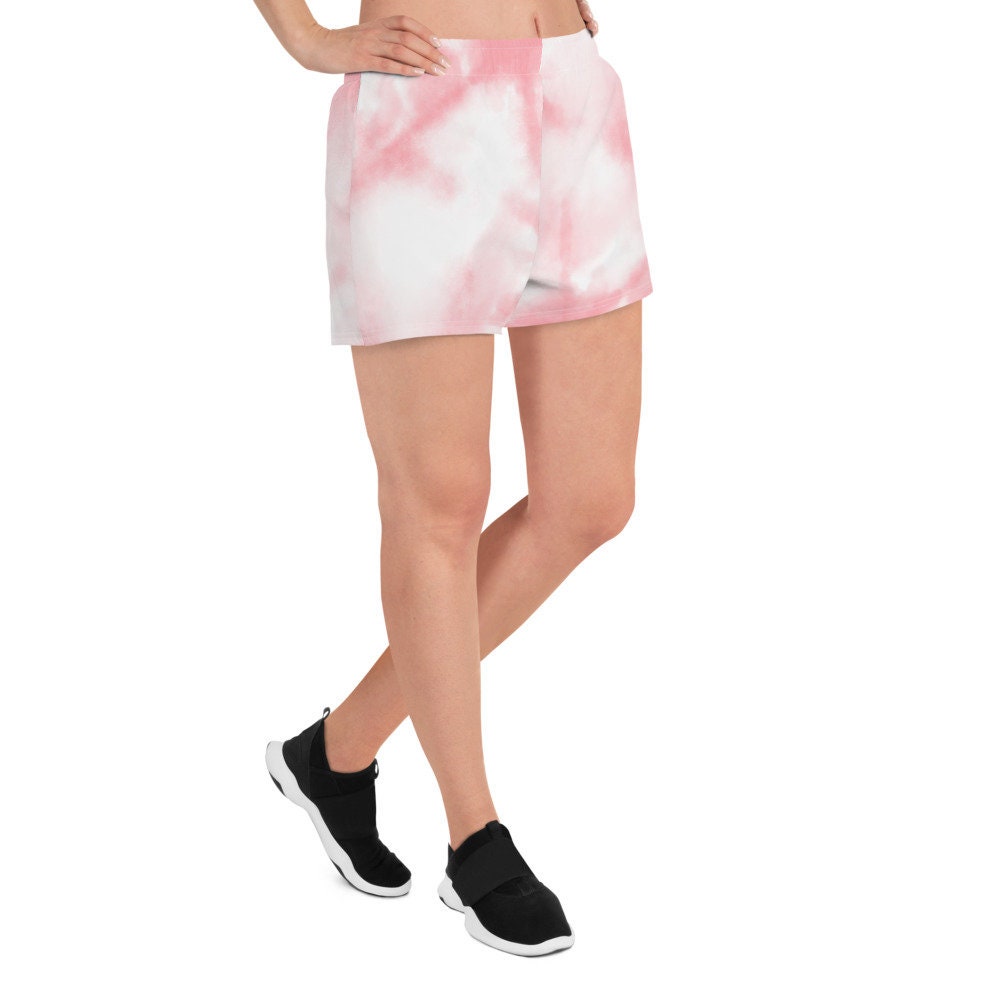 Pink Tie Dye Women's Shorts | Workout, Swim, Volleyball, Gym, Running ...