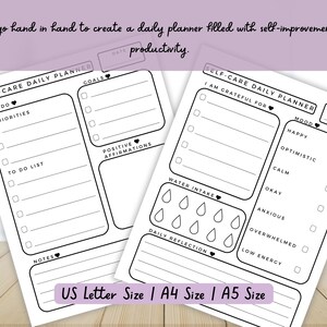 Self-care Daily Planner for Mental Health and Well-being, Daily ...