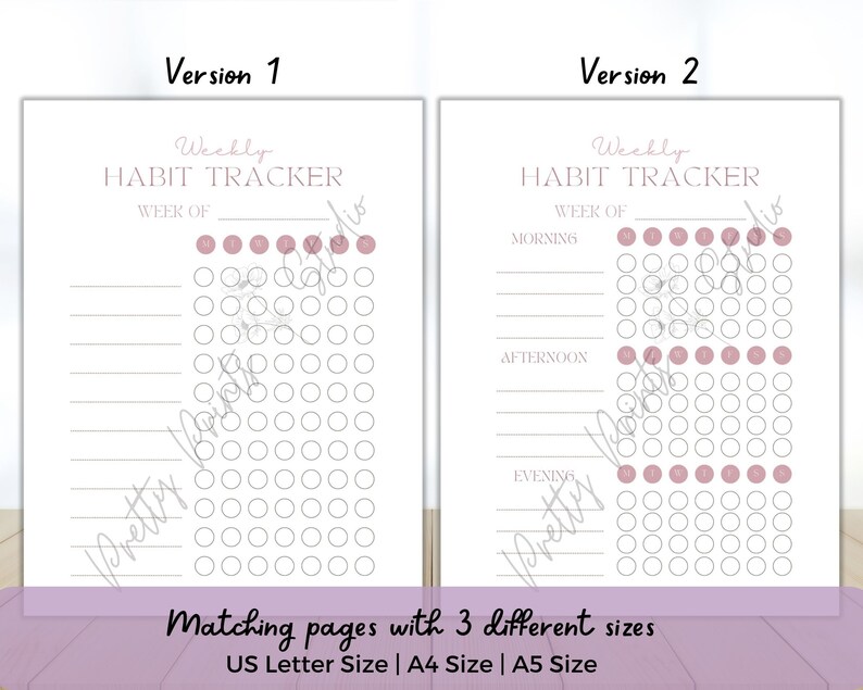 Weekly Habit Tracker, Minimalist Habit Tracker, Simple Habit Checklist ...
