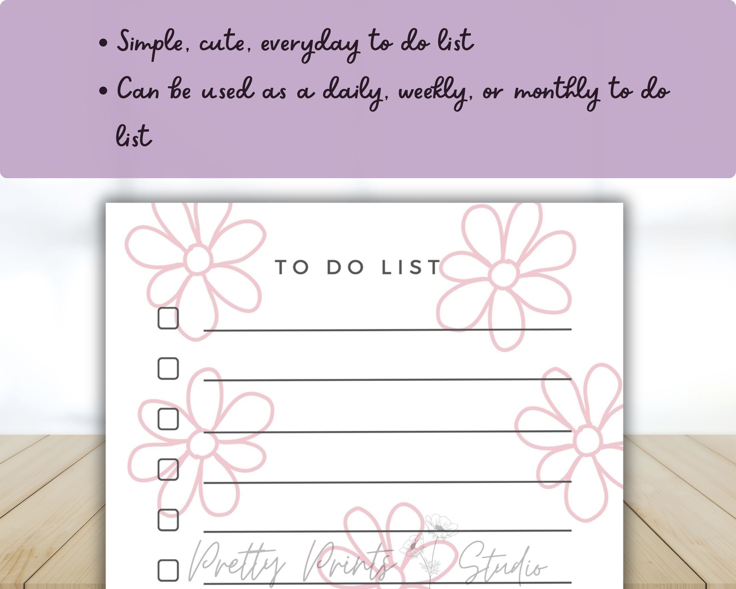 Simple To-do List Printable, Minimal Task List, Daily Productivity ...