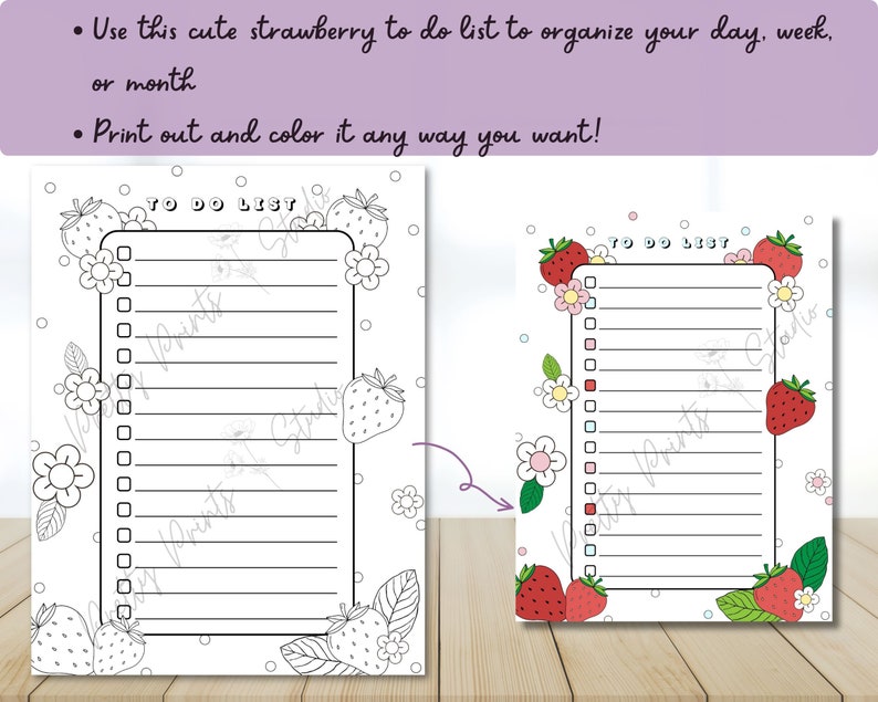 Printable Coloring To-do List, Productivity Checklist, Daily Organizer ...