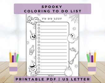 Printable Coloring To-do List, Productivity Checklist, Daily Organizer ...