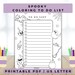 Printable Halloween Coloring To-do List, Productivity Checklist, Daily ...