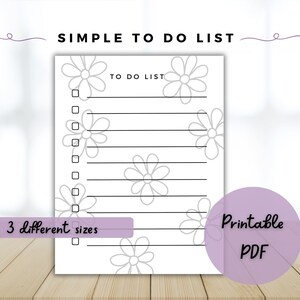 Simple To-do List Printable, Minimal Task List, Daily Productivity ...