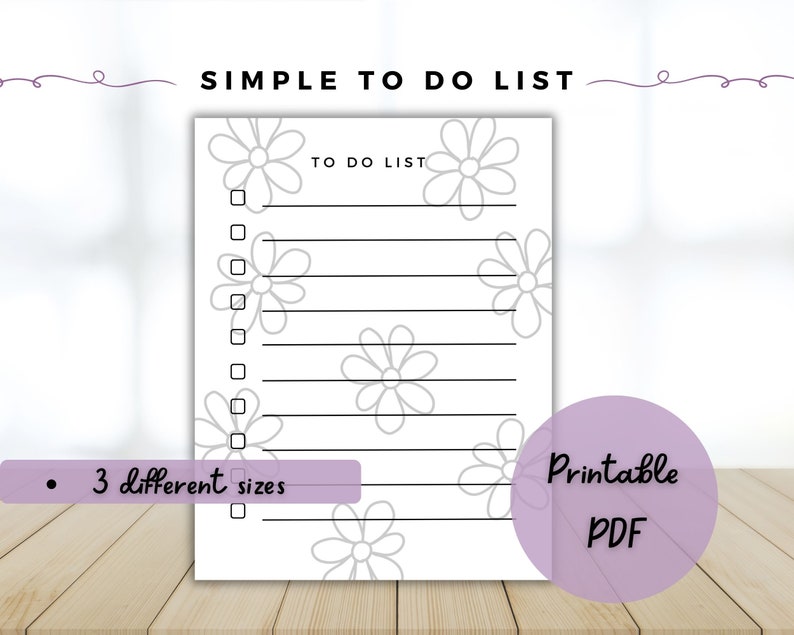Simple To-do List Printable, Minimal Task List, Daily Productivity ...