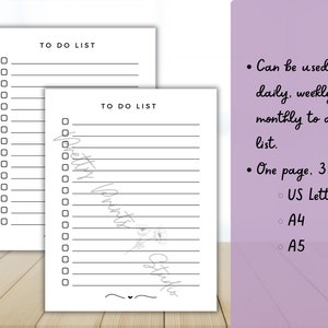 Minimalist To-do List Printable, Simple Task List, Daily Productivity ...