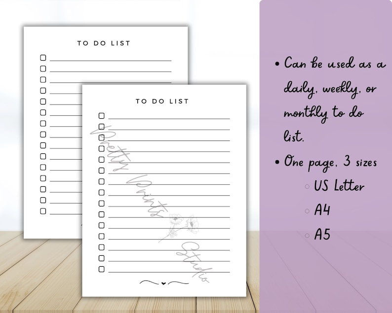 Minimalist To-do List Printable, Simple Task List, Daily Productivity ...