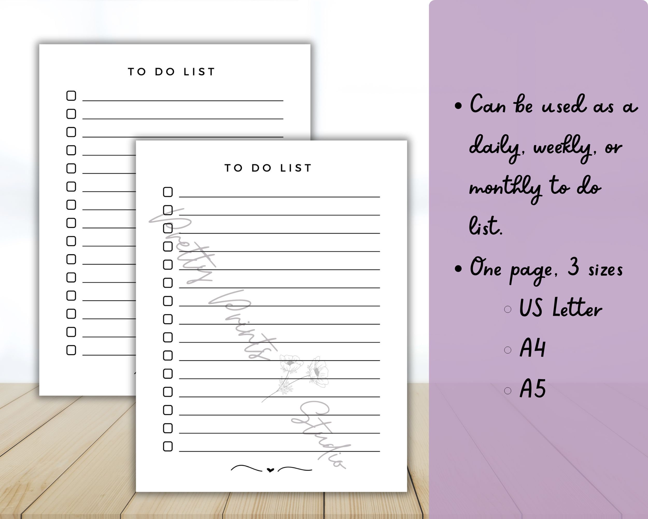 Minimalist To-do List Printable, Simple Task List, Daily Productivity ...