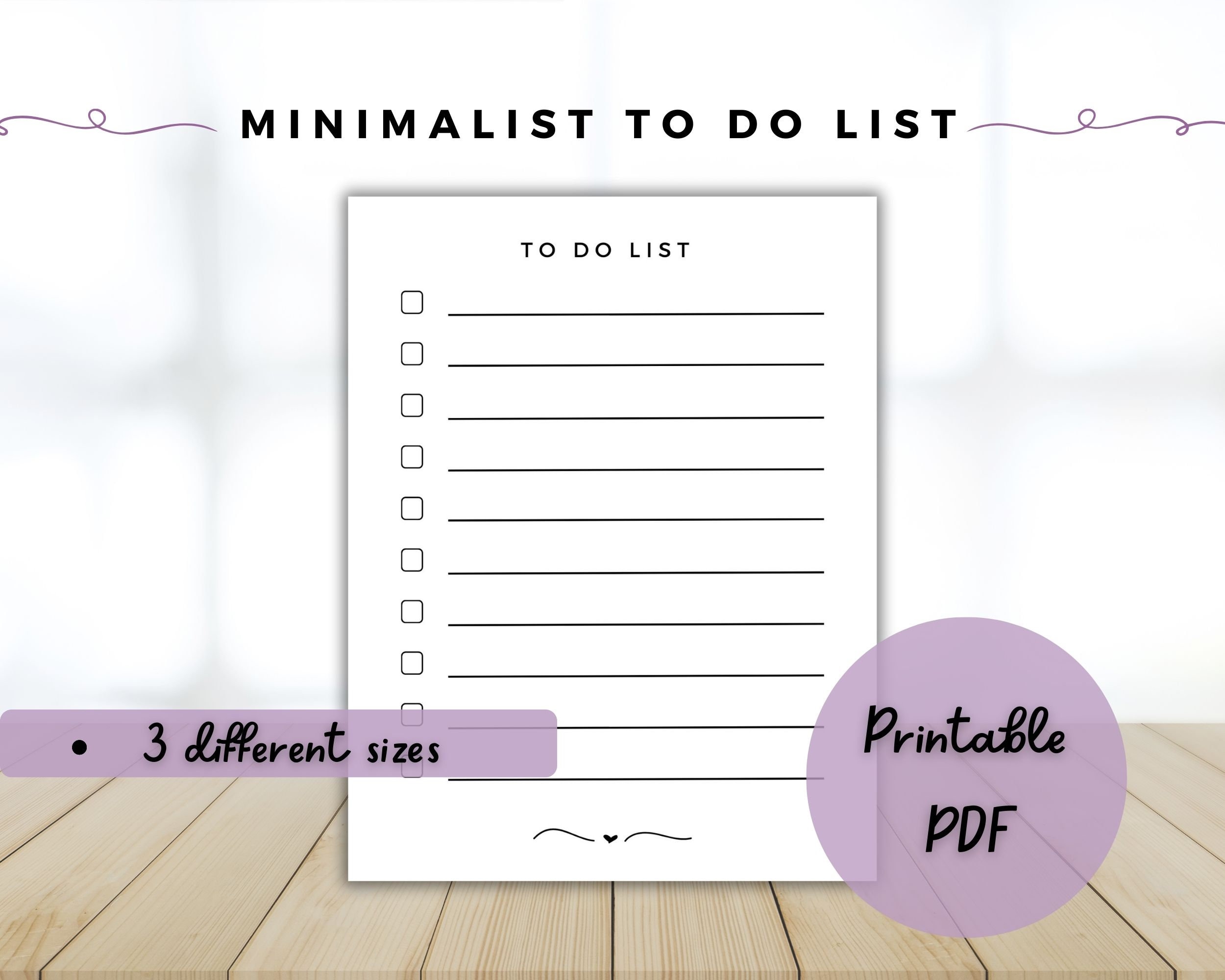Minimalist To-do List Printable Simple Task List Daily - Etsy